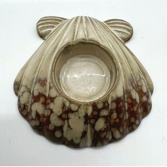 Accents | Set Of 2 Sea Shell Scallop Tea Light Candle Holder Ceramic ...